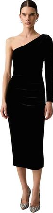 A|X Armani Exchange Robe midi asym&eacute;trique - Femme - Robes - Noir - Taille: 44 FR