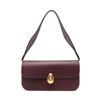 Neous Femme, Sacs, Rouge, Taille: ONE Size Sac Bandoulière en Cuir Bordeaux à Rabat