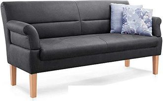 Cavadore 3-Sitzer Kira, Sitzbank für Küche, Esszimmer oder Wohnküche in Büffellederoptik, Inkl. Armteilverstellung und Federkern, 189 x 94 x 81, Mikrofaser: du
