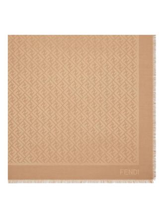 Fendi châle à motif monogrammé - Marron