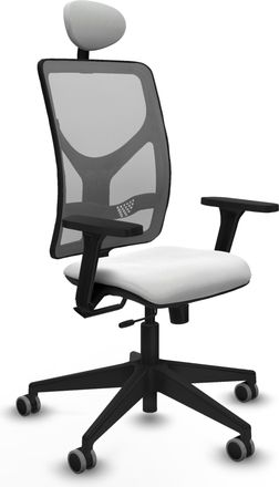 Piqueras y Crespo 24-Stunden-B&uuml;rostuhl mit 3D-Armen, h&ouml;henverstellbarer Lendenwirbelst&uuml;tze und festem Kopfteil, ausgestattet mit Syncro/Traslack und Schneideschaum, Gra