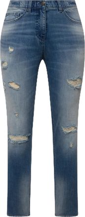 Ulla Popken Damen große Größen Übergrößen Plus Size Jeans Sarah, Destroy-Effekte, Komfortbund, Stretch Blue Denim 56 829128902-56