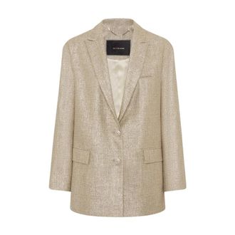 Kiton Lam&eacute;-Effekt Viscose Jacke - - Jackets - Damen - Beige - M