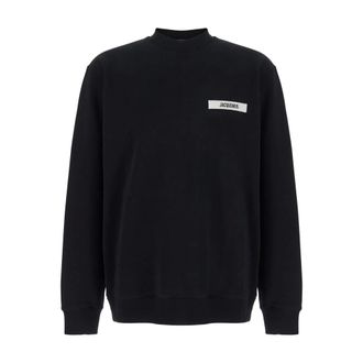 Jacquemus Homme, Sweatshirts et sweats &agrave; capuche, Noir, Taille: XL Sweat &agrave; capuche noir avec patch logo