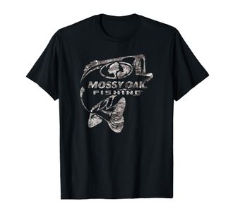 Mossy Oak Fishing Bass Open Water Classic Grey Logo T-Shirt