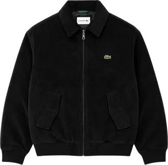 Lacoste Veste Bomber en Velours C&ocirc;tel&eacute; - Homme - Vestes - Noir - Taille: L