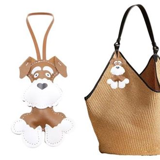 Generic Breloque de sac pour chien - Pendentif cr&eacute;atif en cuir PU, breloque de sac pour chien, saacs danimaux en cuir de beaut&eacute;, adorable porte-cl&eacute;s pour chio