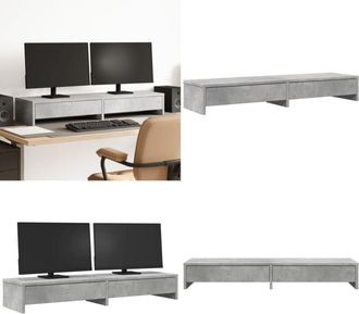 vidaXL Vidaxl - Monitorst&auml;nder mit Schubladen Betongrau 100x27x15 cm