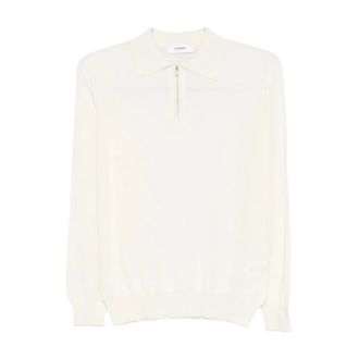 Lardini Langarm-Polo mit Rei&szlig;verschluss - - Knitwear - Herren - Wei&szlig; - 2XL