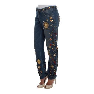 Dolce & Gabbana Verzauberte Sizilien Verzierter Boyfriend Jeans - - Jeans - Damen - Blau - S
