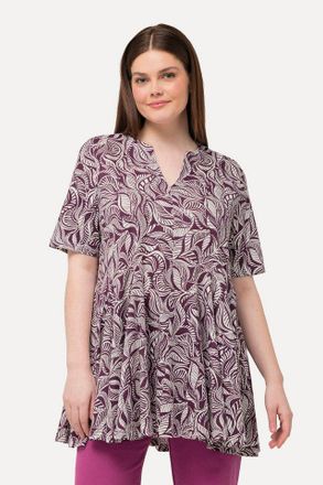 Ulla Popken T-Shirt Longshirt Tunika-Ausschnitt Halbarm Biobaumwolle