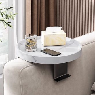 Generic Sofa Tablett, Armlehnen Tablett Mit Verstellbarer Trennwand Und Verdickter Tischplatte, Konkave Tischplatte for Taschent&uuml;Cher, Wasserbecher