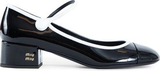Miu Miu Two-Tone Patent Leather Mary Jane Pumps