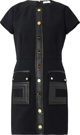 Elisabetta Franchi Femme, Robes, Noir, Taille: 40 FR Abito in doppio cr&ecirc;pe dett