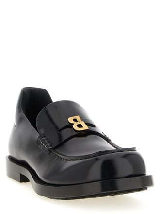 Balenciaga Shiny Calf Leather Loafer - Black