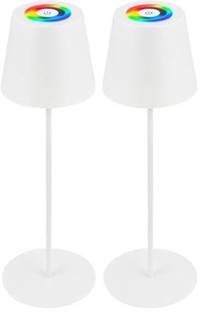 Briloner 3 in 1 RGBW LED Tischlampe kabellos IP44 mit Touch, stufenlos dimmbar, Akku & Lichtquelle tauschbar, Nachttischlampe, LED Lampe, Akku Tischleuchte, We