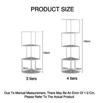 Generic Eck-B&uuml;cherregal, kreativ gebogenes B&uuml;cherregal, B&uuml;cherregal aus Eisen, geeignet for die Aufbewahrung von B&uuml;chern, Fotoalben und Dekorationsgegenst&auml;nde