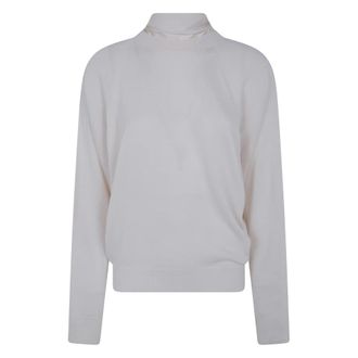 Semicouture Kathi Schal Pullover mit Rundhalsausschnitt - - Knitwear - Damen - Wei&szlig; - S