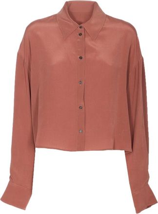 Alysi Femme, Blouses et Chemises, Rose, Taille: 38 FR Camicia Mano Sale Cropped