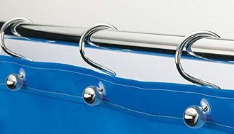 Spirella Duschvorhangringe 12 Stück Chrom Bubble - Passend für alle gängigen Duschvorhangstangen