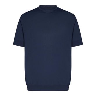 low brand Homme, Tops, Bleu, Taille: 2XL Pull Bleu avec D&eacute;tail Intarsia