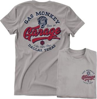 Gas Monkey Garage Officiellement sous Licence Hot Rod Shop Logo T-Shirt pour Hommes (Gris Tempête), XX-Large