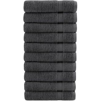 vidaXL Premium-Duscht&uuml;cher solund 10 Stk. Anthrazit 70x140 cm 600 g/m&sup2; Vidaxl