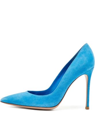 Gianvito Rossi escarpins pre-owned 105 mm en daim - Bleu