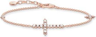 Thomas Sabo Bracelet croix en argent plaqué or A2066-416-14, Eine Grösse, Argent sterling, Pas de gemme