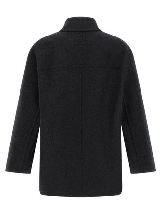 Fendi Mens Gray Virgin Wool Coat Clothing