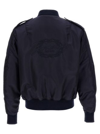 Givenchy Nylon Bomber with Logo Embroidery Bomber Jacket - Navy