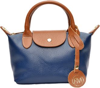 Roberta M Blau Rindsledertasche