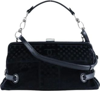 Chanel Sac &agrave; main en velours Pre-owned - Femme - Pre-owned - Noir - Taille: ONE Size