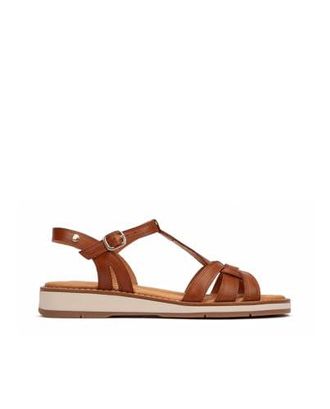 Pikolinos Sandales Plates en Cuir ROQUETAS pour Femme Color Brandy