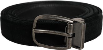 Dolce & Gabbana Velvet Cotton-Blend Belt - Black
