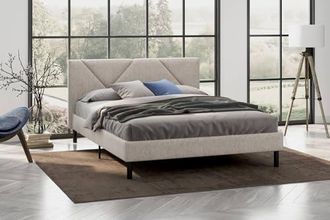 Dmora Lit Demi-carré Zeffirio, Sommier pour Chambre, Literie par Chambre, Support de Matelas, Adapté à Un Matelas de 120x190 cm, Beige