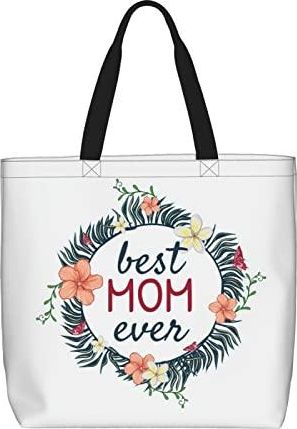 Generic Sac Fourre-Tout Meilleure Maman Du Monde, F&ecirc;te Des M&egrave;res Sac &Agrave; Dos De Grande Capacit&eacute; Personnaliser Sacs En Toile Pour Femmes, Pour Shopping, Femmes, 