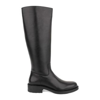 Sergio Moretti Bottes mi-mollet &agrave; bout pointu et talon bloc - Femme - Chaussures - Noir - Taille: 38 EU