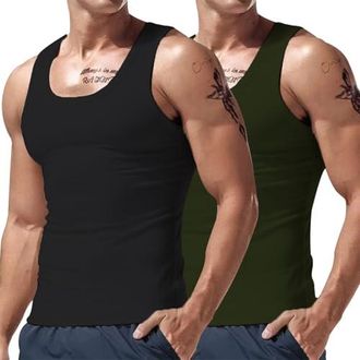 Generic Lot de 2 d&eacute;bardeurs pour homme - S&eacute;chage rapide - Couleur unie - Sans manches - Respirant - Pour la course &agrave; pied, la gym - Sans manches, j, 3XL