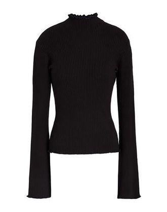 8 by YOOX VISCOSE RIB BELL SLEEVE LETTUCE TRIM KNIT TOP