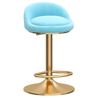 Generic Barhocker mit Theke, drehbare Barhocker mit H&ouml;henverstellung, samtbezogener Barstuhl mit niedriger R&uuml;ckenlehne und Fu&szlig;st&uuml;tze f&uuml;r Zuhause, K&uuml;che, Esszi