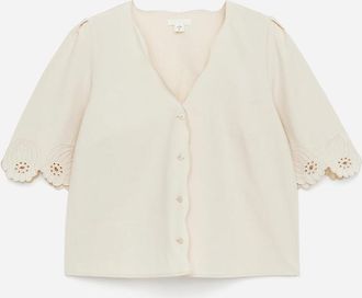 Arket Bestickte Bluse -Beige