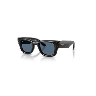 Ray-Ban Wayfarer Puffer Sonnenbrillen Schwarz Fassung Blau Glas 50-23