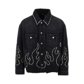 Amiri Studded Flames denim jacket Man S