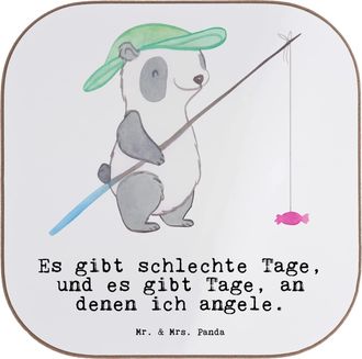 Mr. & Mrs. Panda Coaster Panda Angeln - Geschenk, Angelsport, gehen, Angler, Untersetzer f&uuml;r Gl&auml;ser, Hobbyangler, Tassenuntersetzer, Angelverein, gl&auml;seruntersetzer, Ho