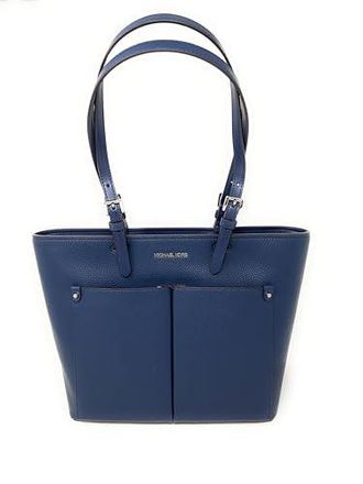 Michael Kors Jet Set Travel MD Sac fourre-tout double poche Bleu marine, bleu marine, Small