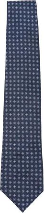 Corneliani Homme, Accessoires, Bleu, Taille: ONE Size Cravate à pointe en soie à motifs