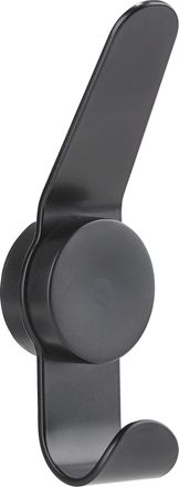 Zone Denmark Puck Hook Double Haken Selbstklebend, Wandhaken ohne Bohren, Klebehaken, Handtuchhaken, Kleiderhaken, 5,8 x 23 cm, Schwarz