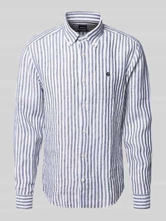 HUGO BOSS Regular Fit Leinenhemd mit Button-Down-Kragen Modell H-LIAM-BD