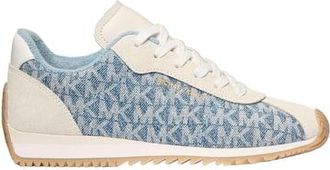 Michael Kors Basket Rhodes en denim &agrave; imprim&eacute; logotyp&eacute; en cuir